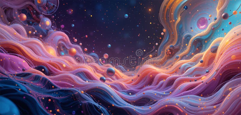 3D Abstract Flow Banner Innovative Graphics for Technology and Virtual ...