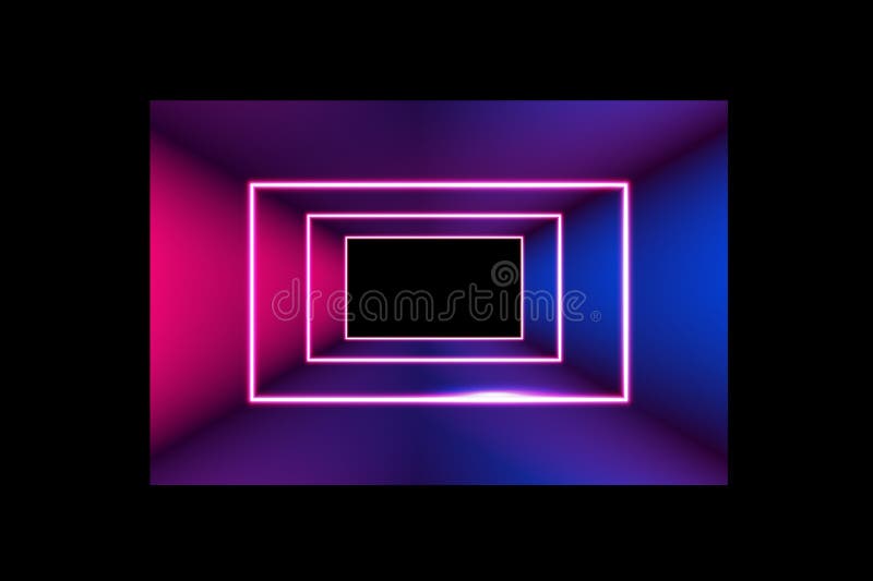3D Abstract Fluorescent Tunnel or Neon Teleport. EPS10 Vector. Stock ...
