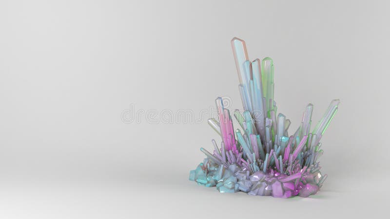 3D Abstract Geometric Crystal Background Stock Illustration ...