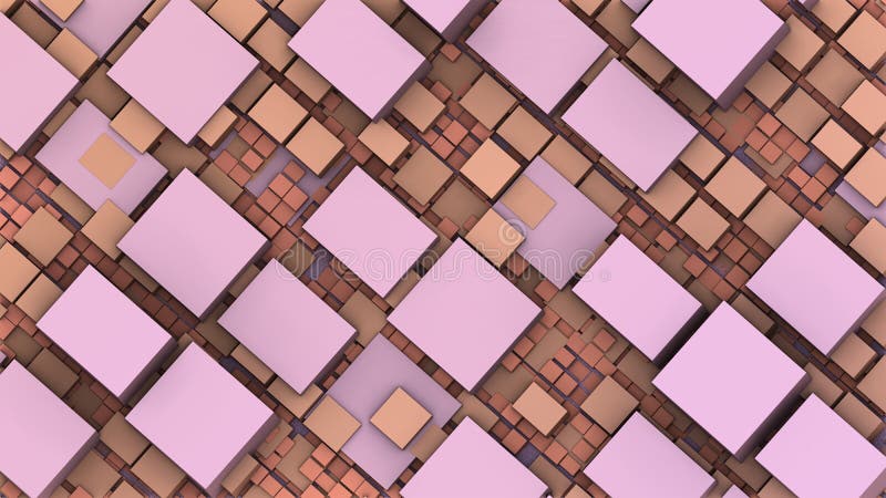 3D Abstract Geometric Cubes and Rectangles Stock Illustration ...