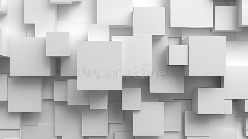 3D Abstract Geometric Cubes on a White Background. Abstract Artwork ...