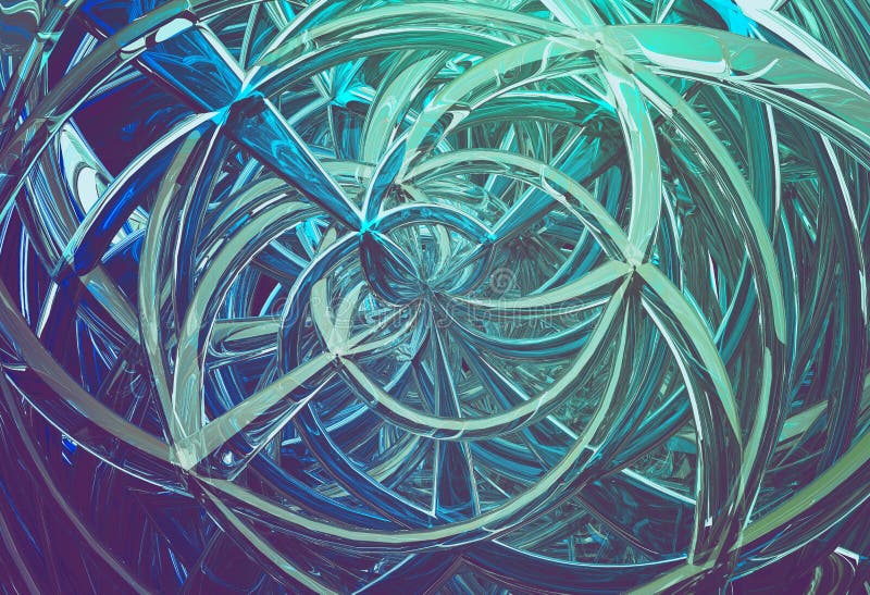 3D Abstract Geometric Glass Spirals Stock Illustration - Illustration ...