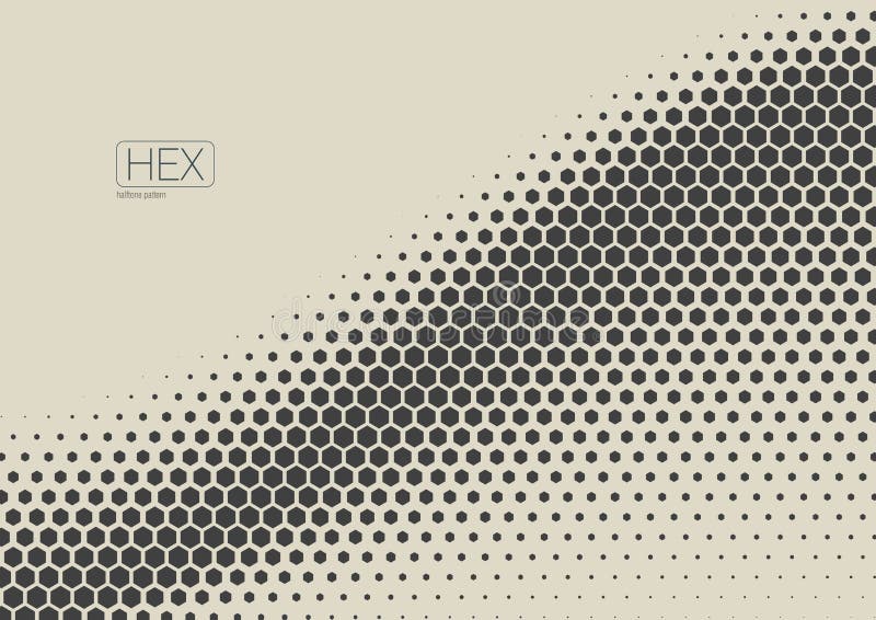 2D Abstract Geometric Wave Hex Halftone Pattern Stock Illustration ...