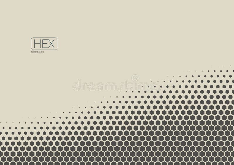 2D Abstract Geometric Wave Hex Halftone Pattern Stock Illustration ...