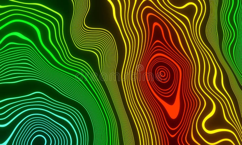 3D Abstract Gradient Topographic Contour Lines Stock Illustration ...