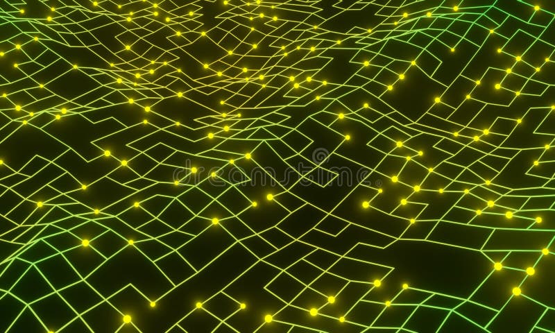 3D Abstract Gradient Topographic Grid Terrain Stock Illustration ...