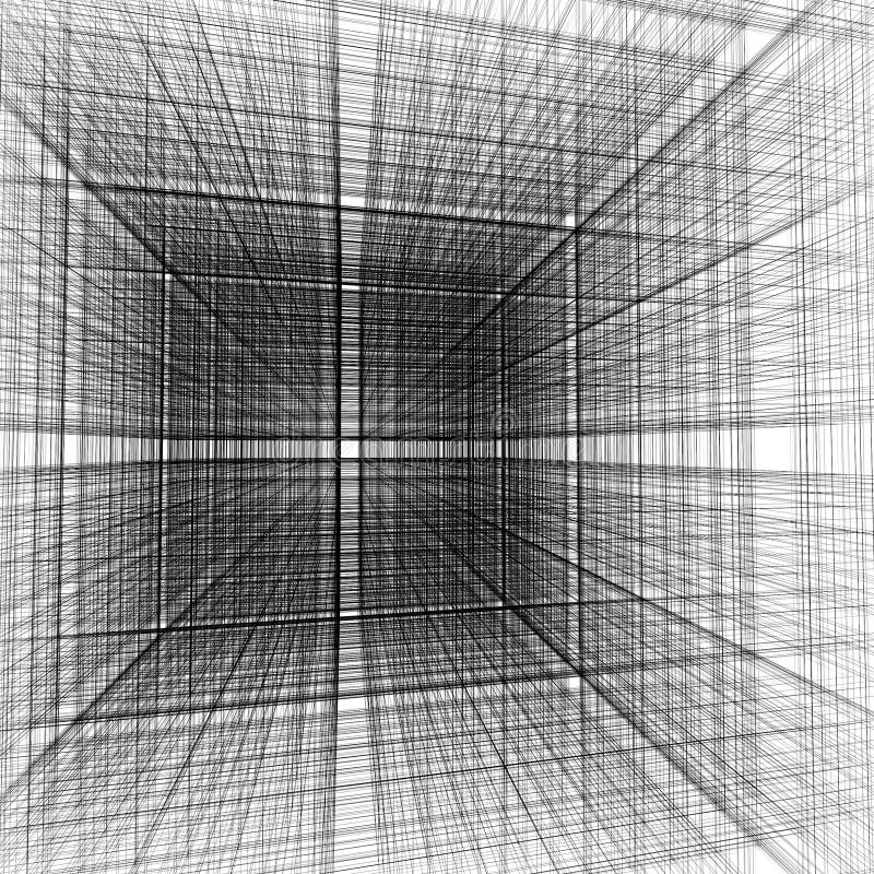 3d abstract of grid line stock illustration. Illustration of floor ...