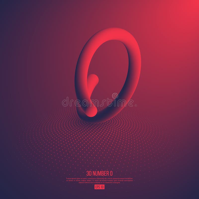 3d Abstract Hand Drawn Number 0. Stock Vector - Illustration of glowing ...
