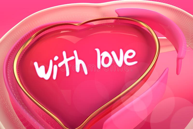 3d Abstract Heart of Love on the Gradient Background. Stock ...