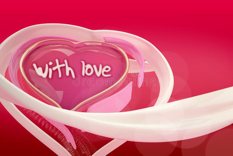 3d Abstract Heart of Love on the Gradient Background. Stock ...