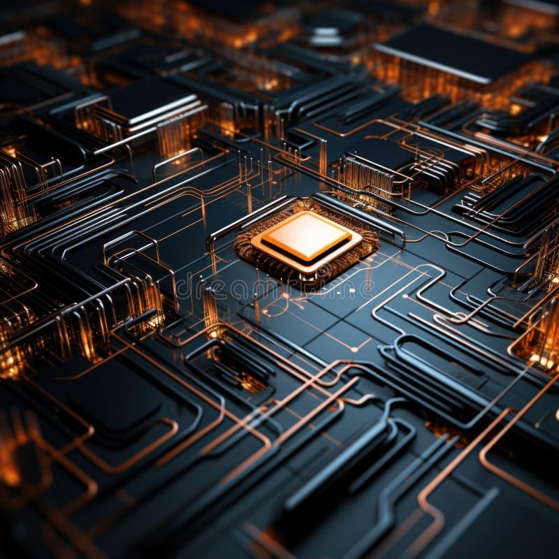 3D Abstract High Tech Background Stock Illustration - Illustration of ...