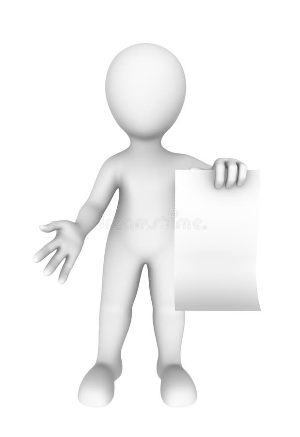 3d Abstract Human with Empty Poster Stock Illustration - Illustration ...
