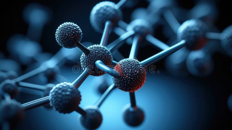 3d Illustration of Biomechanical Molecule Model. Science Background ...