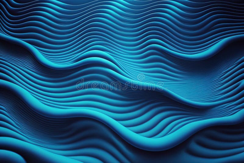 3d Abstract Image of Water Waves Blue. Generative AI Stock Illustration ...