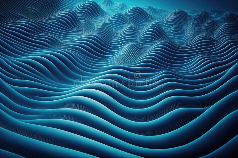3d Abstract Image of Water Waves Blue. Generative AI Stock Illustration ...