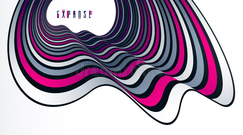 3D Abstract Lines in Perspective Vector Background, Modern Trendy ...