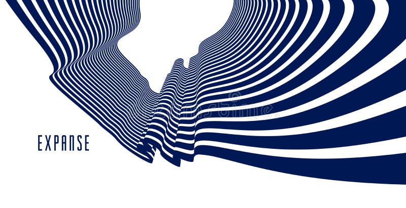 3D Abstract Lines in Perspective Vector Background, Modern Trendy ...