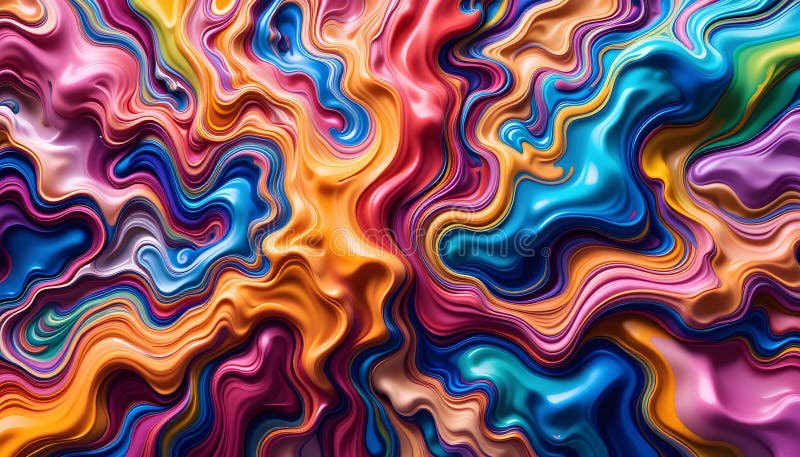 3D Abstract Liquid Flow Design Background Wallpaper Stock Illustration ...