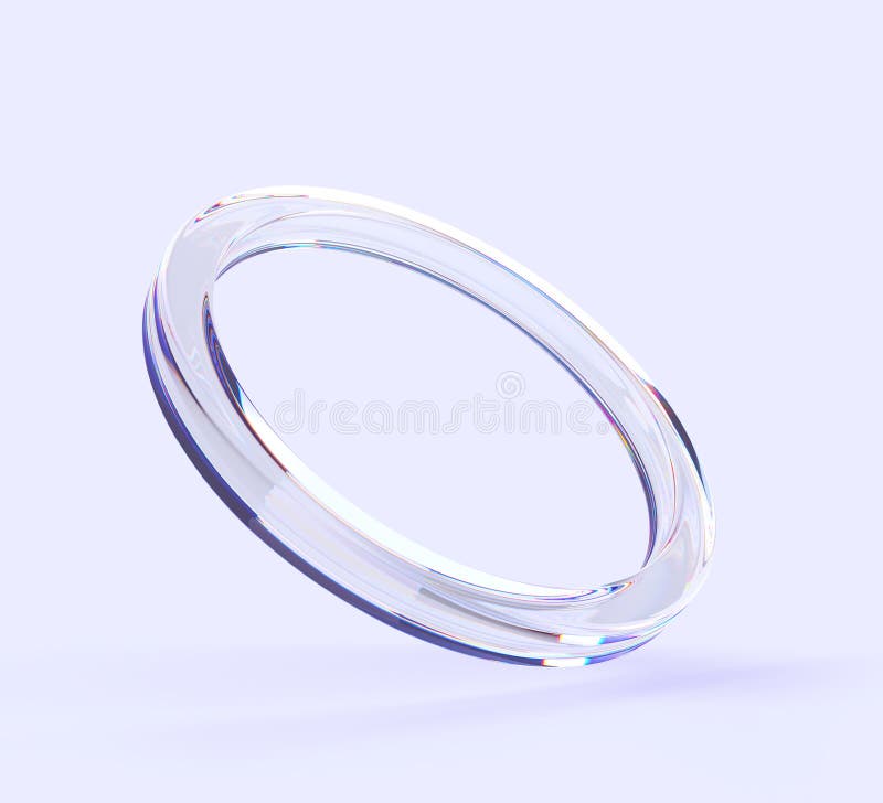 3d Abstract Liquid Glass Transparent Circular Ring with Chromatic ...