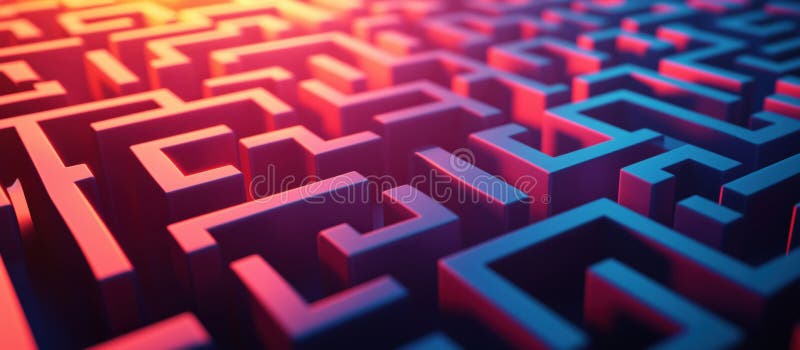 3D Abstract Maze Design with Vibrant Colors and Intricate Pathways ...