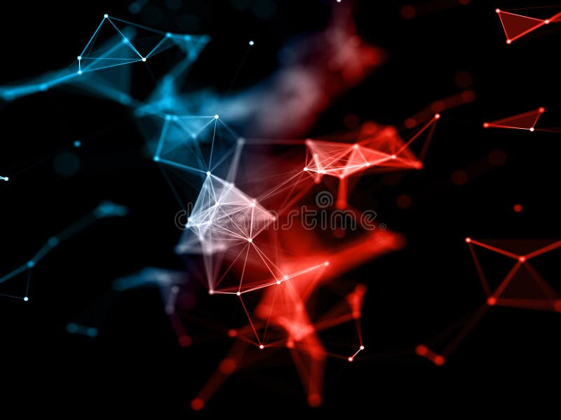 3D Abstract Modern Network Communications Background with Plexus Design ...