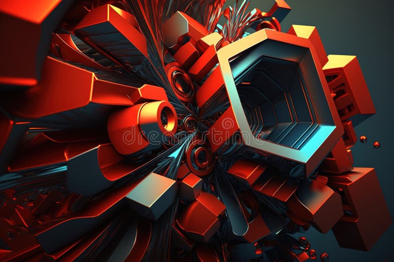3D Abstract Modern Technology Background Stock Illustration ...