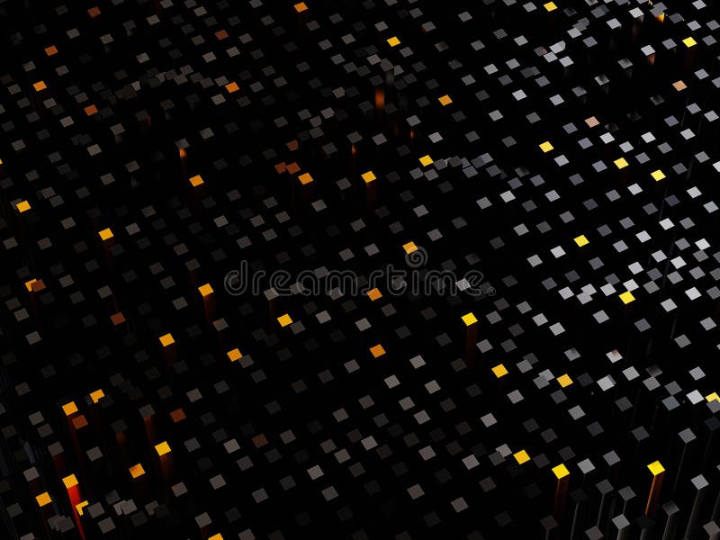 3d Abstract Mosaic Structure. Black and Gold Futuristic Background ...