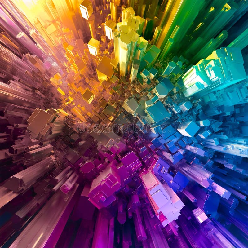 3d, Abstract Multicolor Visualization Stock Photo - Image of multicolor ...
