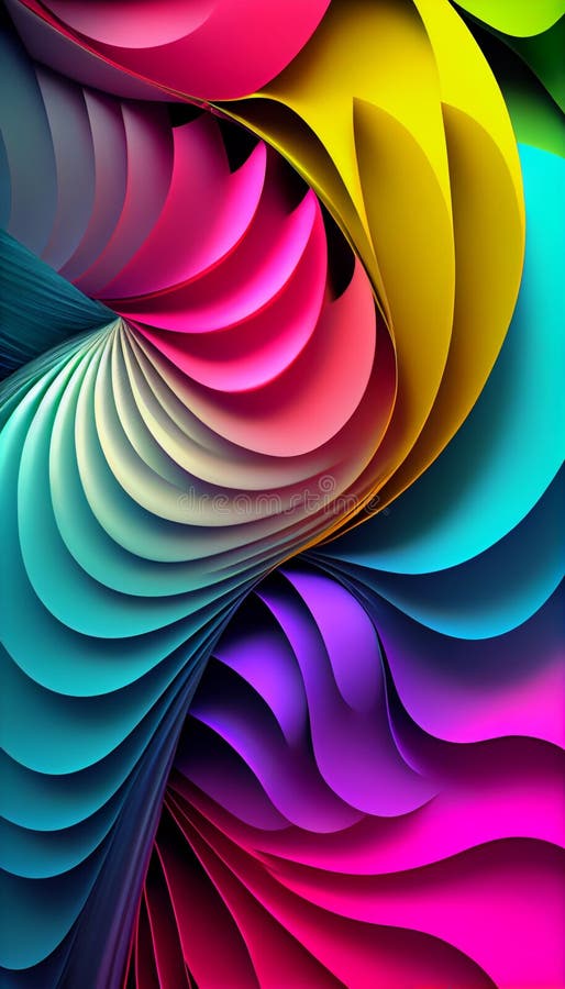 3D Abstract Multicolour Gradient Design Wavy Visualization, Perfect ...