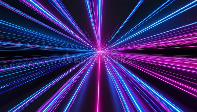 3D Abstract Neon Trail Motion Perspective Background Stock Illustration ...