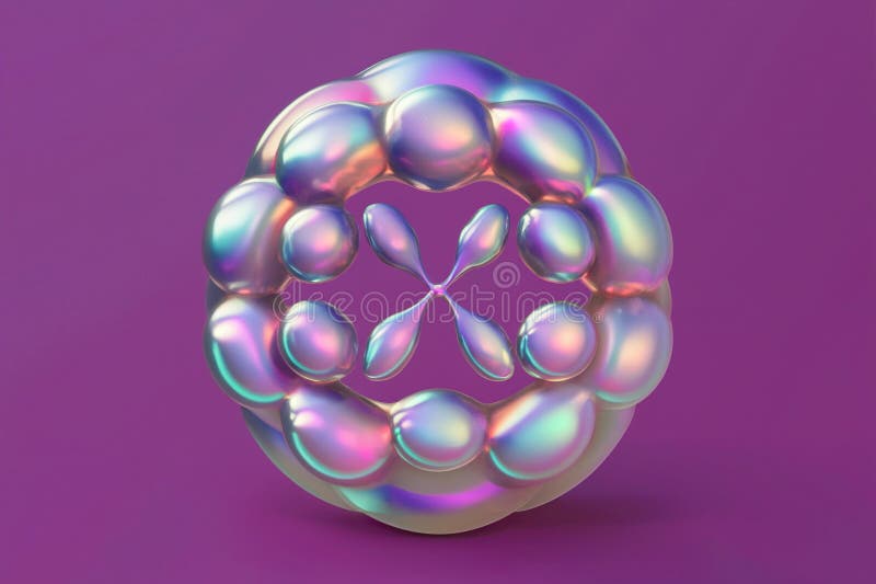 A 3D Abstract Object Composed of Multiple Spherical and Oval Shapes ...