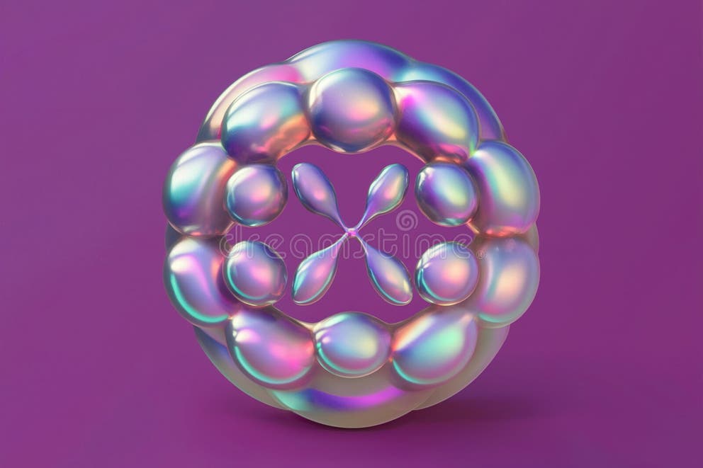 A 3D Abstract Object Composed of Multiple Spherical and Oval Shapes ...