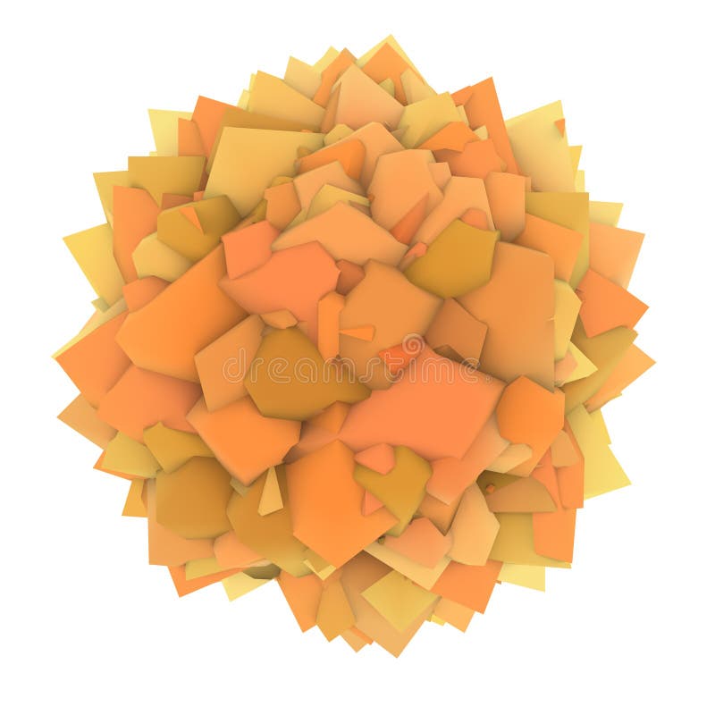 3d Abstract Orange Yellow Shape on White Stock Illustration ...