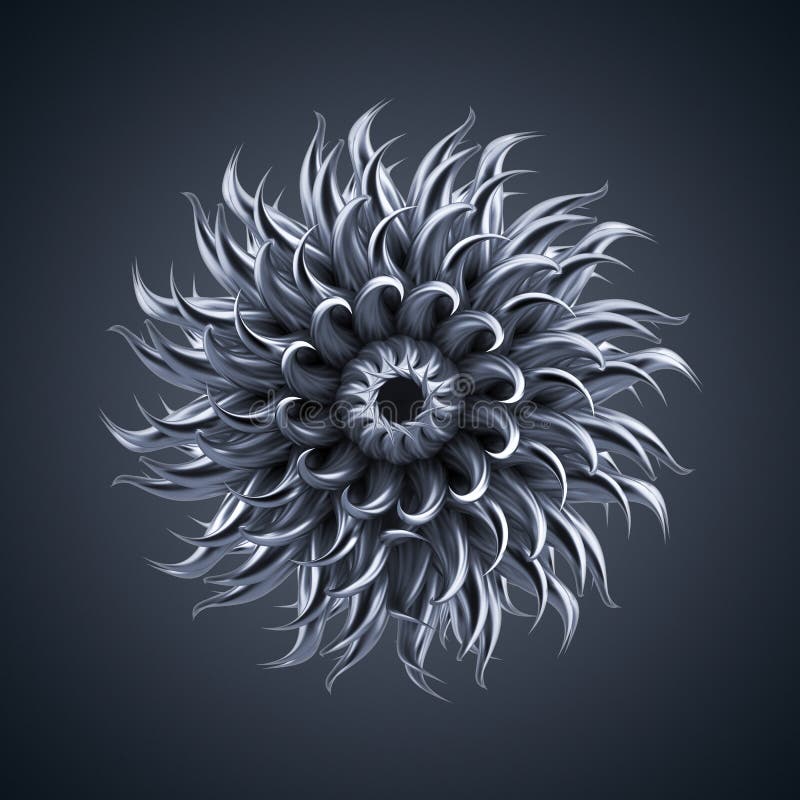 3d Abstract Alien Organic Flower Star Shape Stock Illustration ...