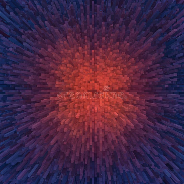 A 3D Abstract Pattern Features Rectangular Prisms Radiating Outward ...