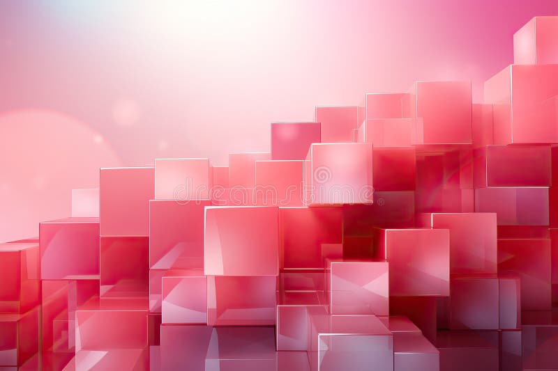 3d Abstract Pink Background with Pink Squares. Stock Illustration ...