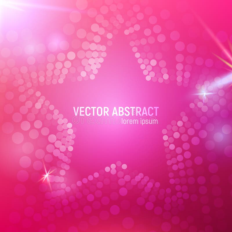 3D Abstract Pink Mesh Star Background with Circles, Lens Flares and ...