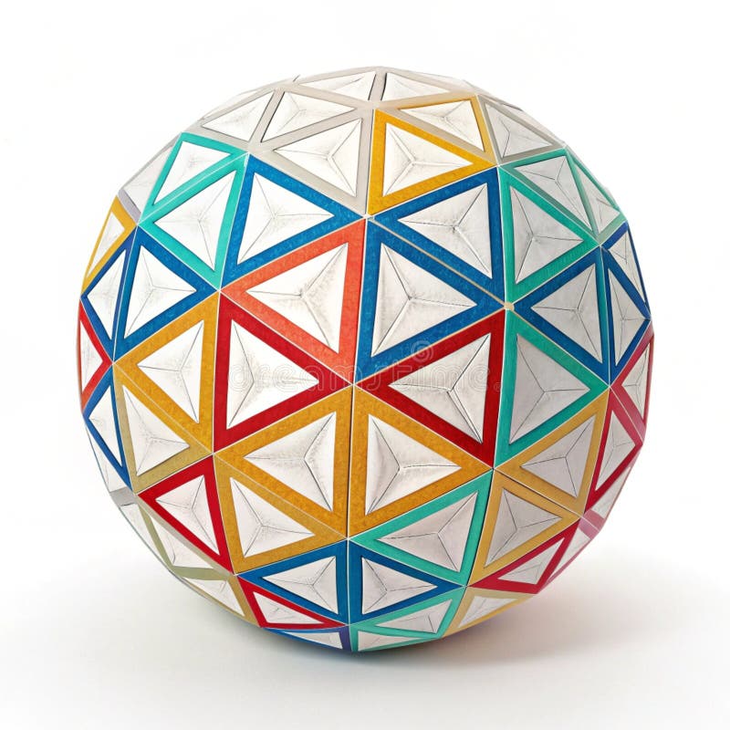 3D Abstract Polygon Ball Isolated on Transparent Background Stock ...