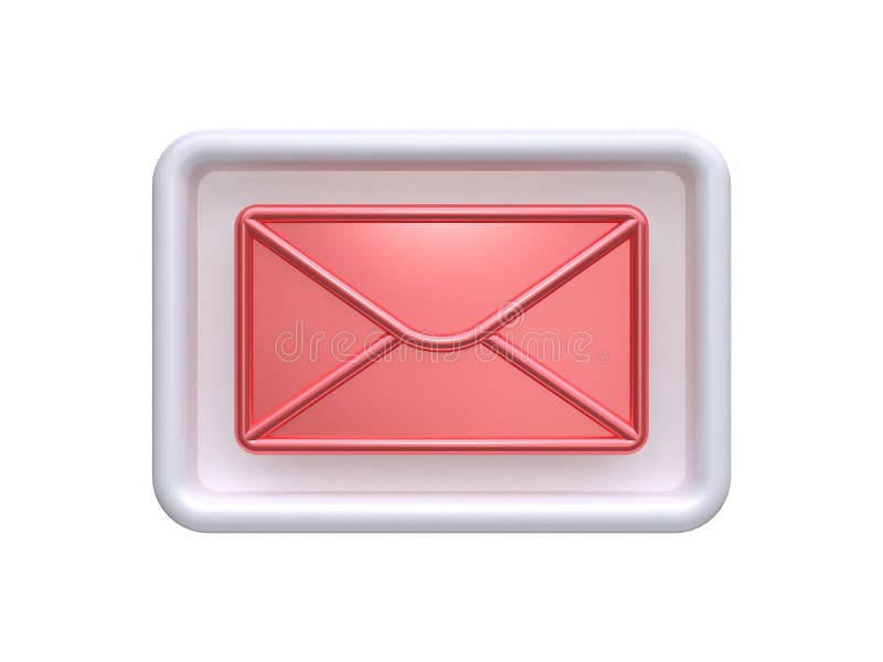 3d Abstract Red Mail-post Icon Reflection 3d Render Post Communication ...