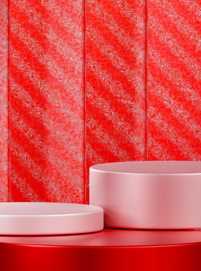 3d Abstract Red and Pink Cylindrical Display Platform Stock Image ...