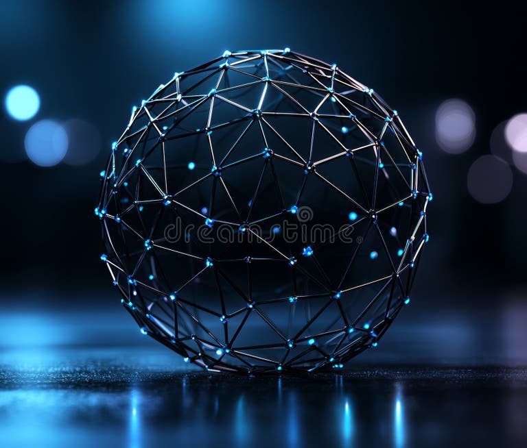 A 3D Abstract Rendering of a Low Poly Sphere Featuring a Chaotic ...