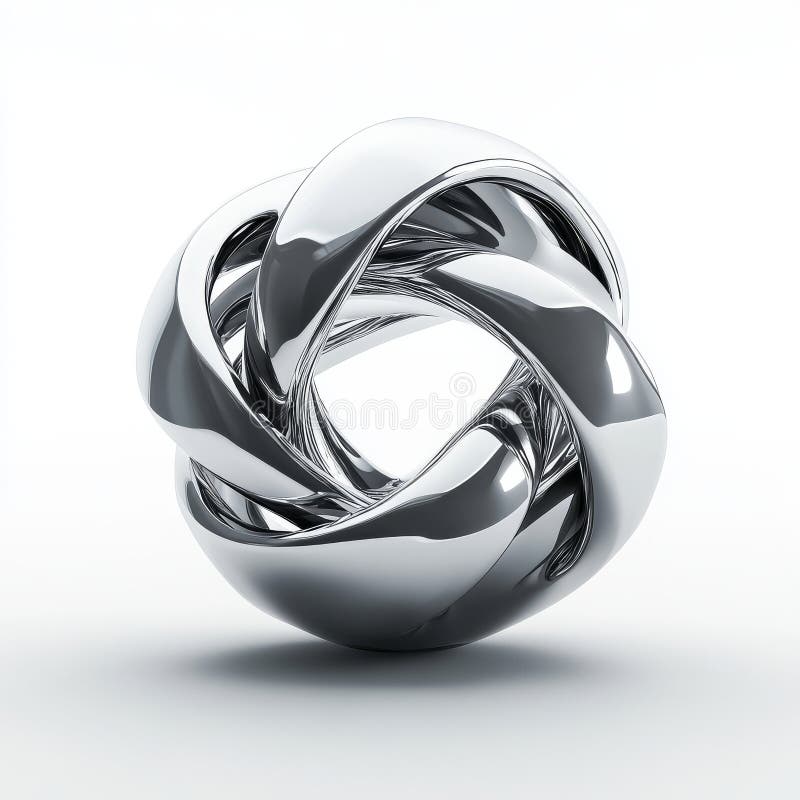 A 3D Abstract Representation Showcases a Glossy, Chrome Metal Sphere ...