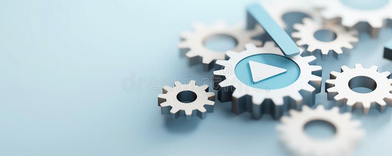 A 3D Abstract Search Engine Icon with Floating Gears, Symbolizing the ...