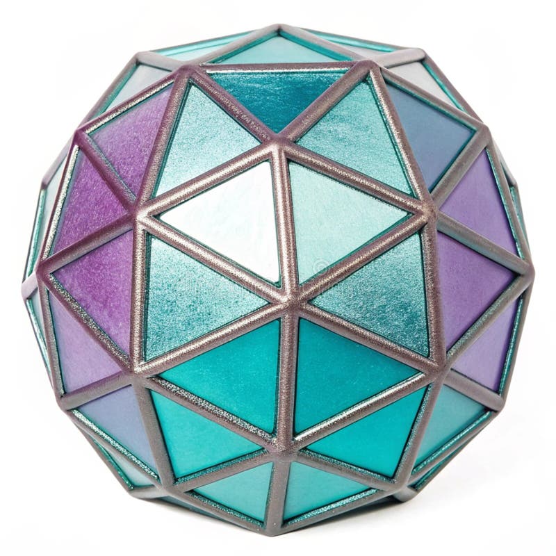 3D Abstract Shape Polygon Ball Isolated on Transparent Background Stock ...