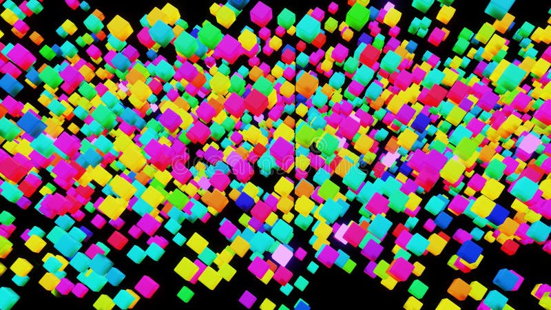 3d Abstract Simple Geometric Background with Multicolor Cubes. Cubes in ...