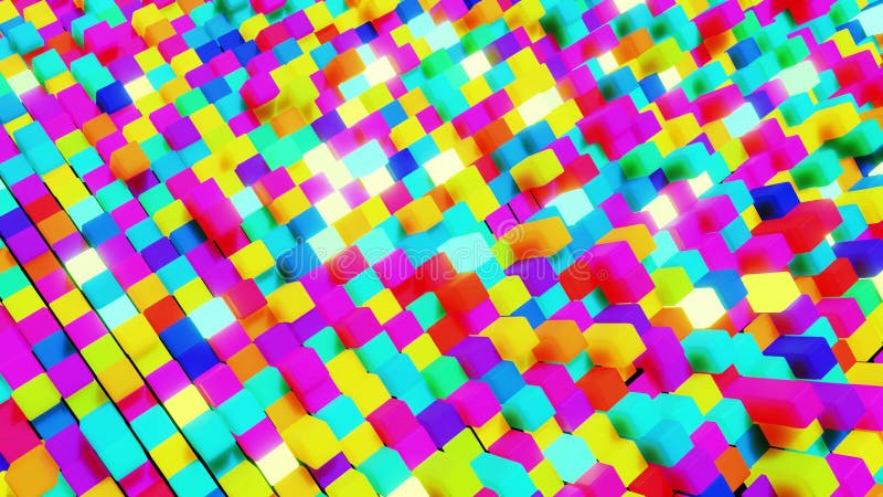3d Abstract Simple Geometric Background with Multicolor Cubes Flash ...