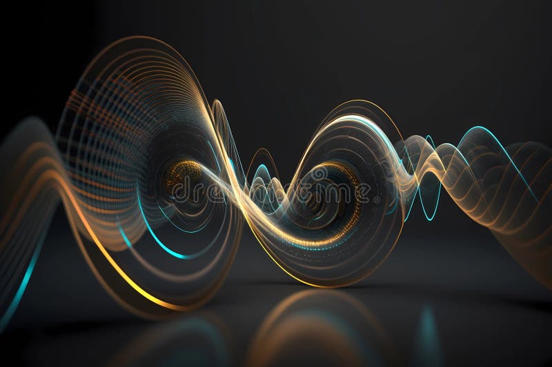 3D Abstract Sound Wave Visual Background. Dynamic Motion Soundwaves ...