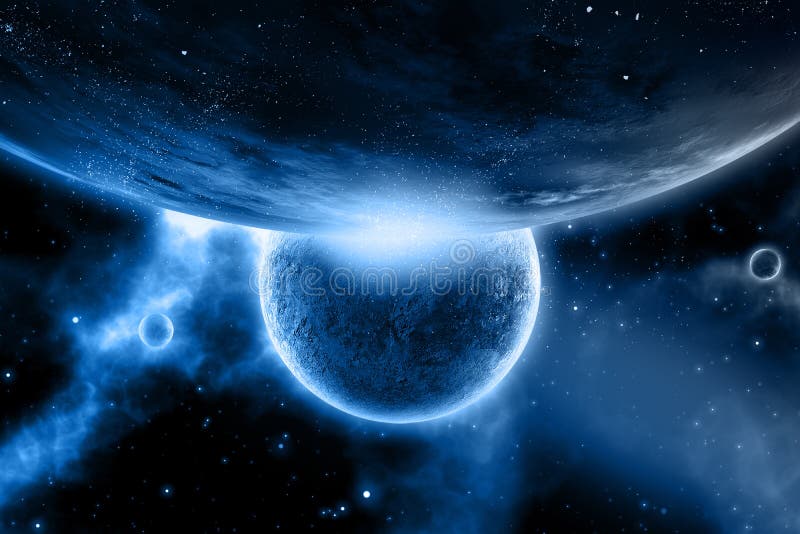 3D abstract space scene stock illustration. Illustration of surreal ...