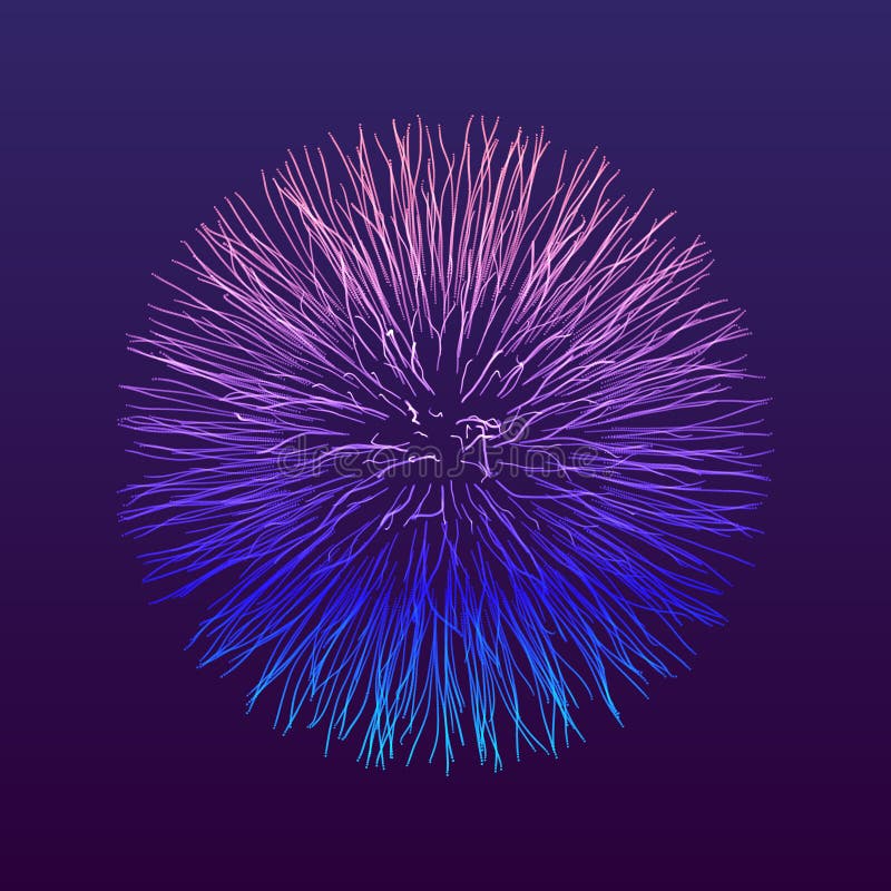 3d Abstract Sphere. Array with Dynamic Particles. Modern Science and ...