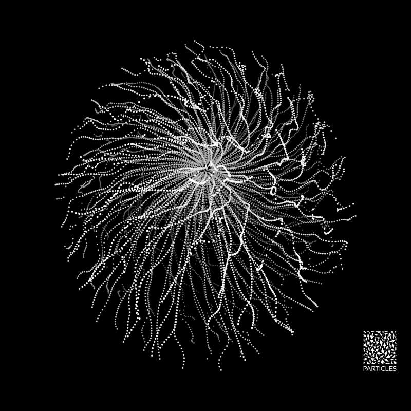 3d Abstract Sphere. Array with Dynamic Particles. Modern Science and ...